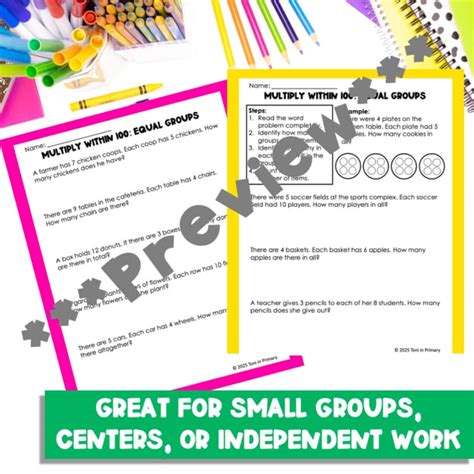 Equal Groups Multiplication And Division Word Problems No Prep Math