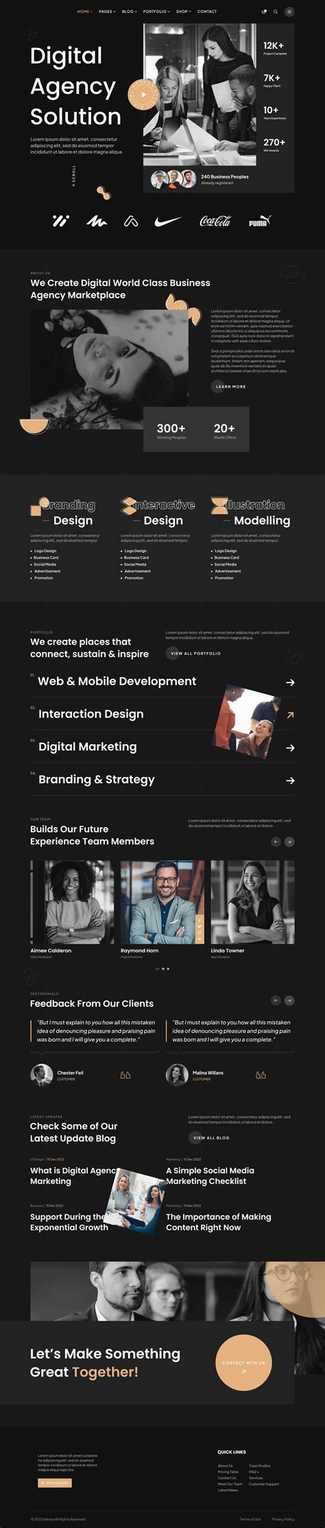 Digital Agency Free Portfolio Website Template Freebiesbug