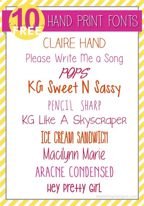 Best Hand Print Fonts From