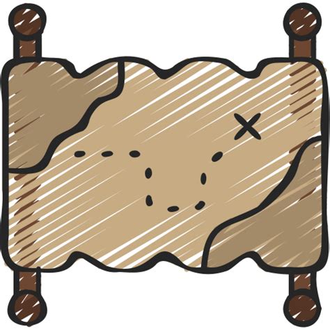 Treasure Map Juicy Fish Sketchy Icon