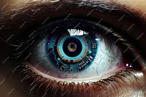 Premium Ai Image Sensor Implanted Chip Into Human Eyeartificial