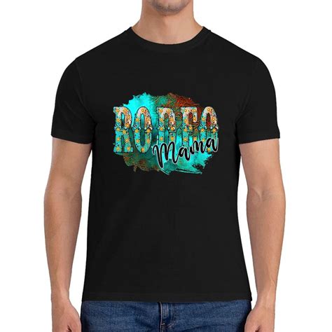 Mens T Shirt Rodeo Mama Cowgirl Rodeo Mom Western Cowhide Wranglin Mama