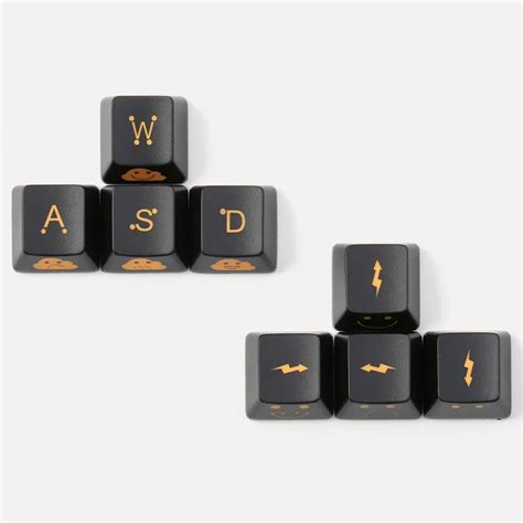 Wasd Arrow Shine Through Novelty Keycaps Translucent Orange White Abs