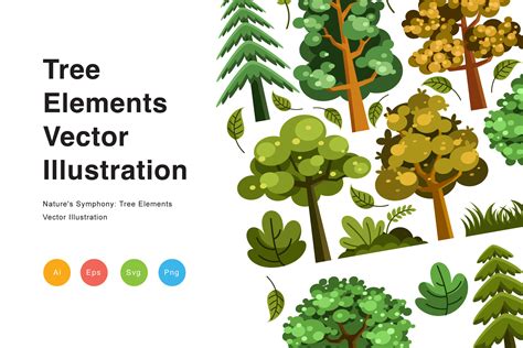 Tree Elements Vector Illustration By Ianmikraz Studio Thehungryjpeg