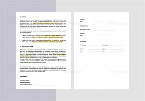 Allowance Contract Template Executive Employment Agreement With Car