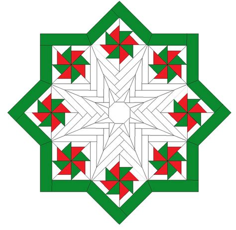 Pretty Pinwheel Tree Skirt Piecing Pattern The Northern Needle Llc