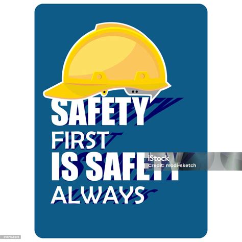 Safety First Safety Always Sign Vector Stock Illustration Download