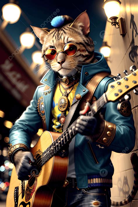 Cat Playing A Guitar Background Images Hd Pictures And Wallpaper For