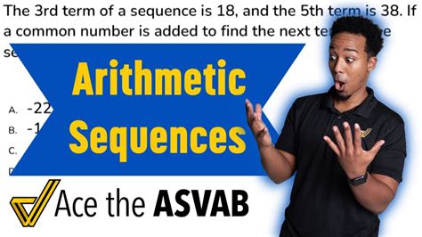 Asvab Math Knowledge Arithmetic Sequences Practice Test Question Youtube