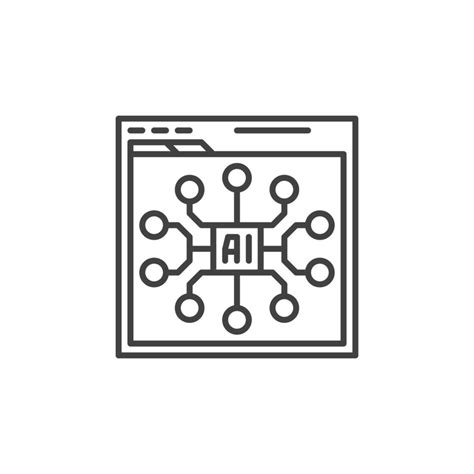 Web Browser With Ai App Vector Artificial Intelligence Concept Line
