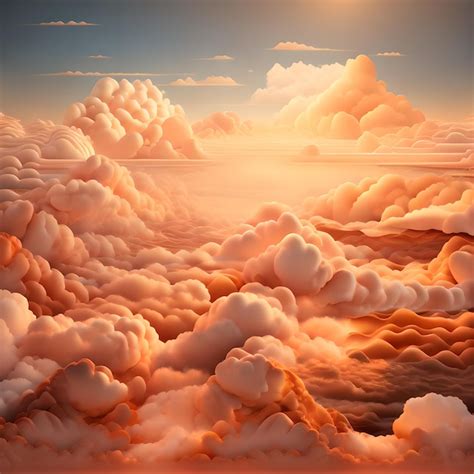 Brown Color Fantasy Style Clouds 3d Background Wallpaper Premium Ai