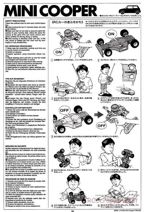 Tamiya 58295 Manual • Mini Cooper M03l • Rcscrapyard Radio