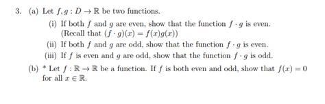 Solved A Let F G DR Be Two Functions I If Both F And G Chegg Com