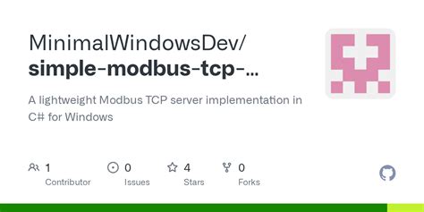 Github Minimalwindowsdevsimple Modbus Tcp Server A Lightweight Modbus Tcp Server
