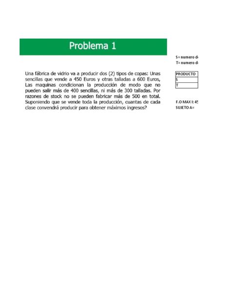 Formulacion De Problemas De Programacion Lineal Pdf