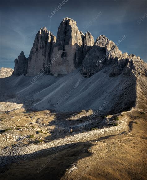 Aerial View Of Sexten Dolomites In The Alps Italy Stock Image F041
