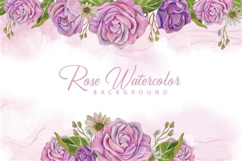 Watercolor Rose Flower Background Frame 11849146 Vector Art At Vecteezy