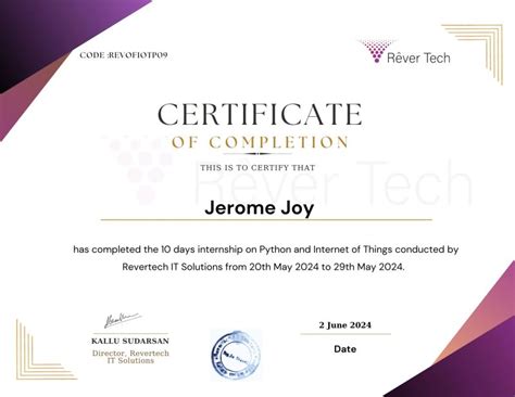 Completed A Hands On Iot And Python Internship Building Connected