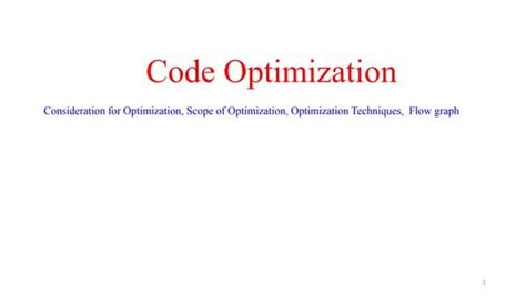 peephole optimization techniques in compiler design