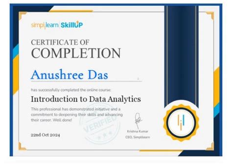 Anushree Das On Linkedin Dataanalysis Certification Datascience Professionaldevelopment