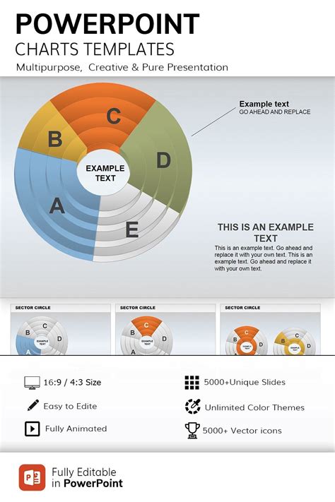 Sector Circle PowerPoint Charts Template Download PPTX