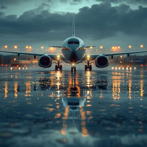 飞机在暴雨中图片高清图片素材
