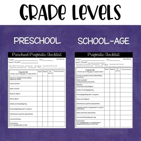 Pragmatic Checklists For Speech And Language Screener Observation Forms
