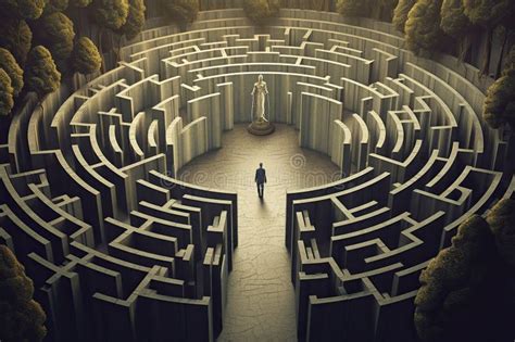 man inside maze stock illustration illustration of business 293648737