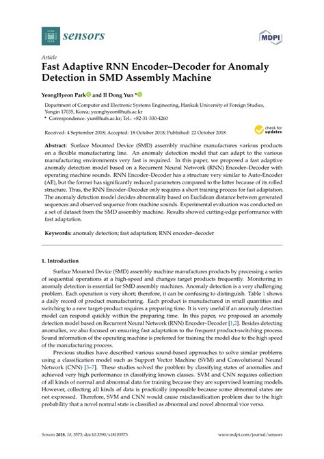 Pdf Fast Adaptive Rnn Encoderdecoder For Anomaly Detection In Smd