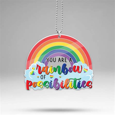 Artsywix Lgbt Clear Acrylic Ornament Lgbt Car Hanging