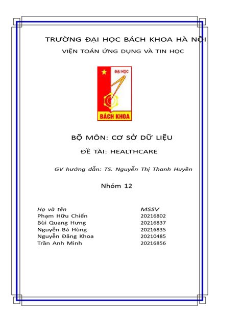Bài Tập Lớn Csdl Pdf