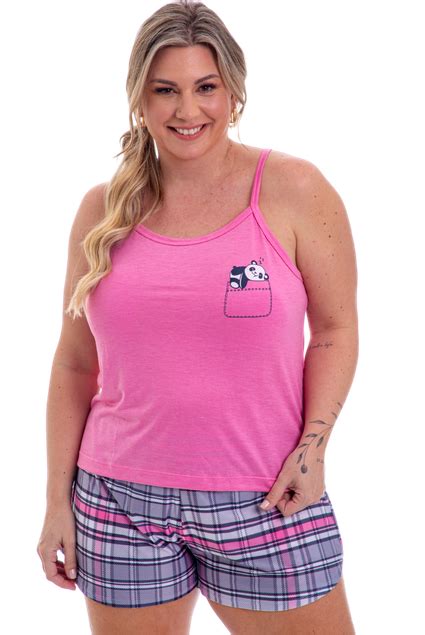 Pijama Feminino Lua Chic Plus Size Pandinha Dormindo