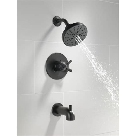 Delta Saylor Matte Black 2 Handle Multi Function Round Bathtub And