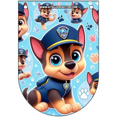 Banderines De Paw Patrol Chase El Taller De Hector