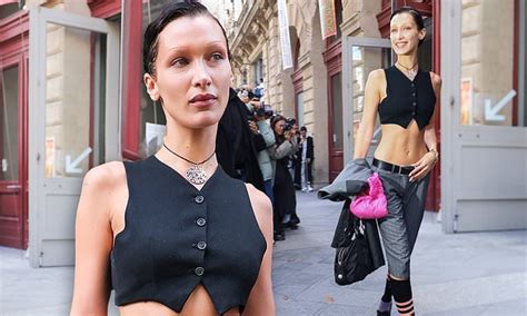 Bella Hadid Shows Off Her Toned Physique In A Cropped Waist Coat As She