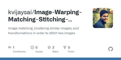 github kvijaysai image warping matching stitching blending image
