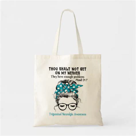 Trigeminal Neuralgia Awareness Ribbon Support T Tote Bag Zazzle