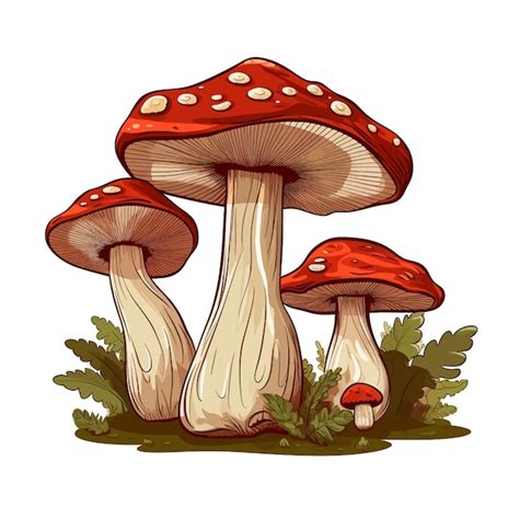 Premium Vector Hand Drawn Mushrooms Cartoon Vector Illustration