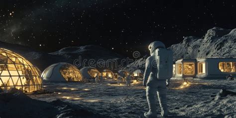 A Lunar Colony With Dome Shaped Habitats And Futuristic Infrastructure