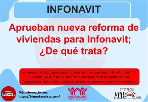 ≫ Aprueban Nueva Reforma De Viviendas Para Infonavit ¿de Qué Trata 🔴