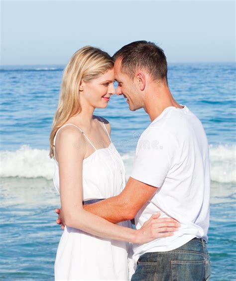 Loving Couple Cuddling At The Beach Stock Image Image Of Female