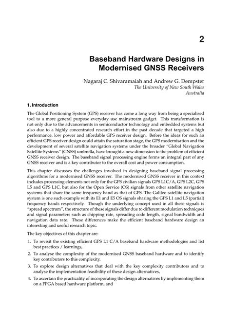 Pdf Baseband Hardware Designs In Modernised Gnss Receivers
