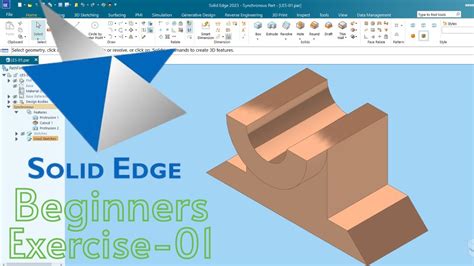 Solid Edge Beginners Tutorial Exercise 01 Youtube