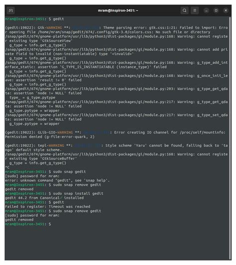Gedit Will Not Load On Ubuntu Snap Snapcraft Io