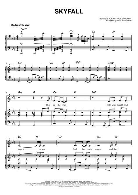 Skyfall By Adele Guitar Voice Piano Vocal Guitar Late