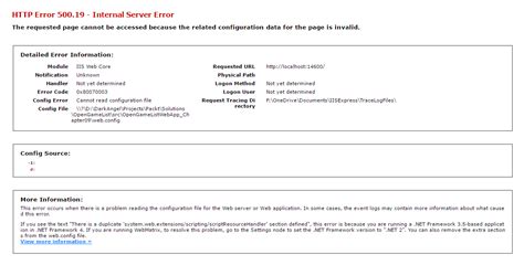 Visual Studio Cannot Read Web Config File Asp Net Core Web