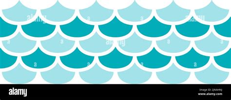 Water Surface Stylized Ocean Waves Blue Shape Pattern Stock Vector
