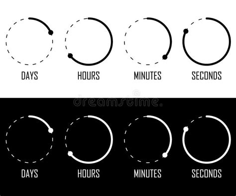 circle countdown clock counter timer on white stock vector