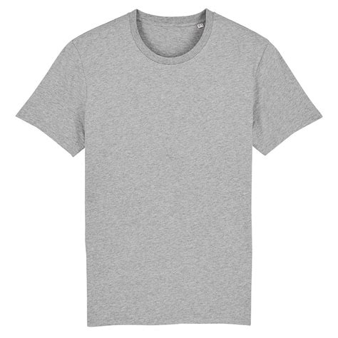 Organic Cotton Round Neck Heather T Shirt Light Grey Natural Collection Select
