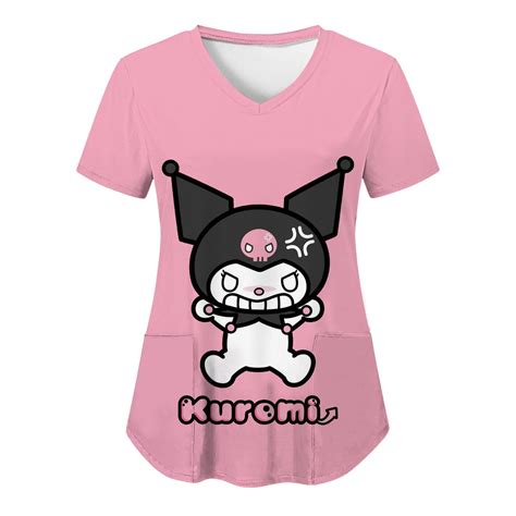 Hello Kitty Kuromi Sanrio Woman Clothing 3d Print T Shirt Pocket